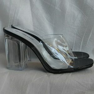 Forever 21 | Shoes | Womens Transparent Chunky Heel Slip On Shoes ...